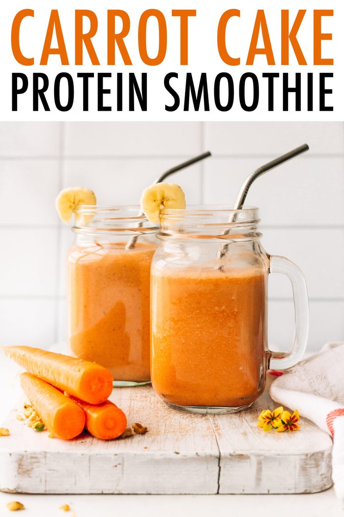 Healthy Carrot Cake Smoothie {Protein-Packed} - Eating Bird Food