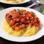 Tempeh Pasta Sauce over Spaghetti Squash