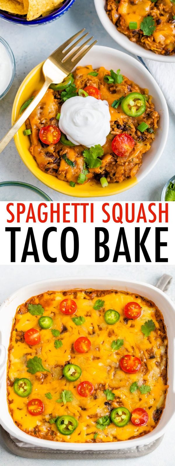 Spaghetti Squash Taco Bake - Eating Bird Food