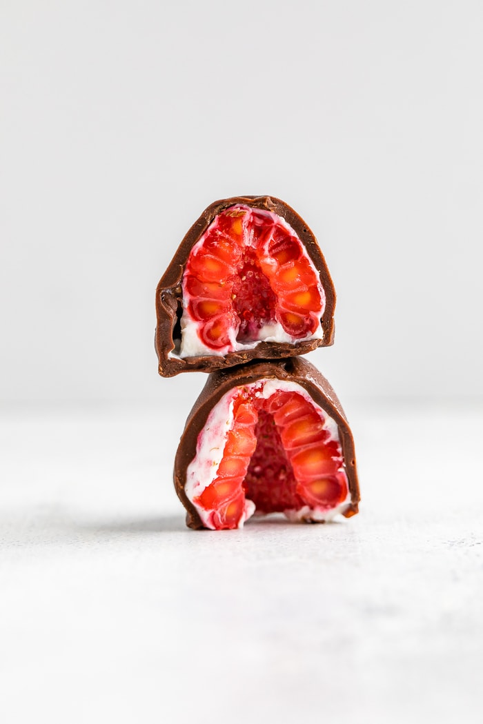 Chocolate Covered Frozen Raspberries - Eating Bird Food