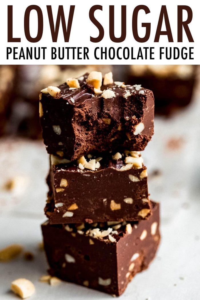 Healthy Chocolate Peanut Butter Fudge {Low-Sugar} - Eating Bird Food