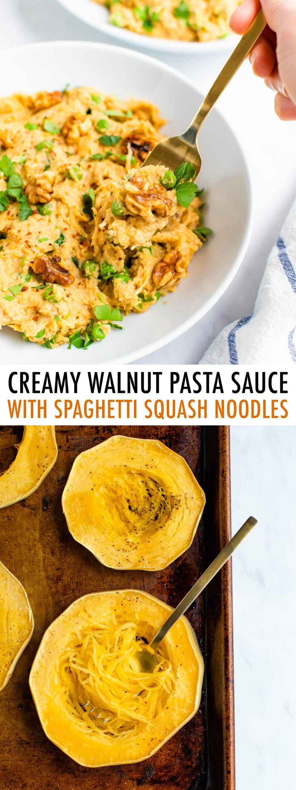 Walnut Pasta Sauce with Spaghetti Squash Noodles - Eating Bird Food