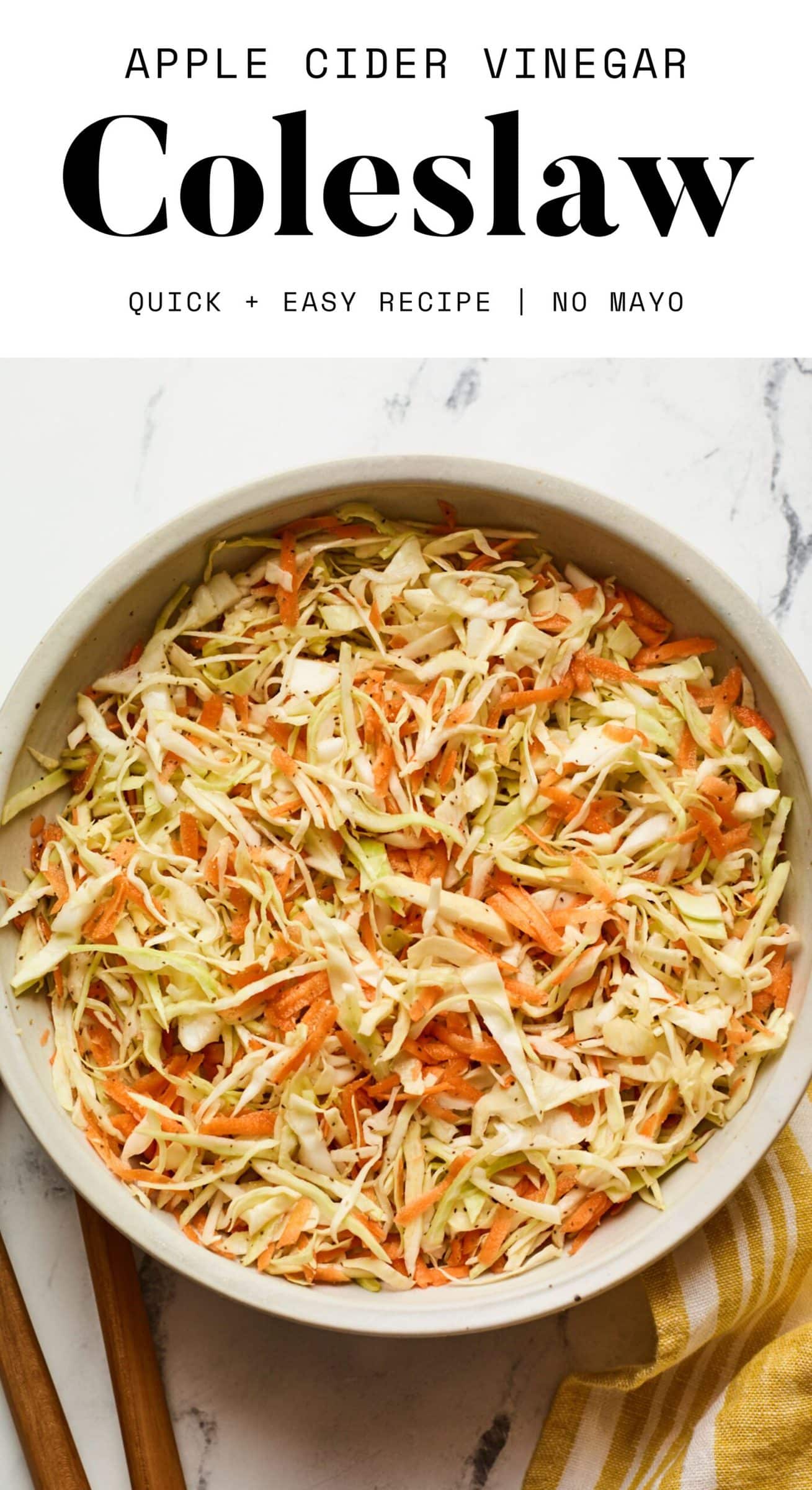 Vinegar Coleslaw {No Mayo} - Eating Bird Food