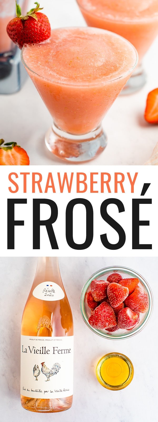 Strawberry Frosé {Only 4 Ingredients} - Eating Bird Food