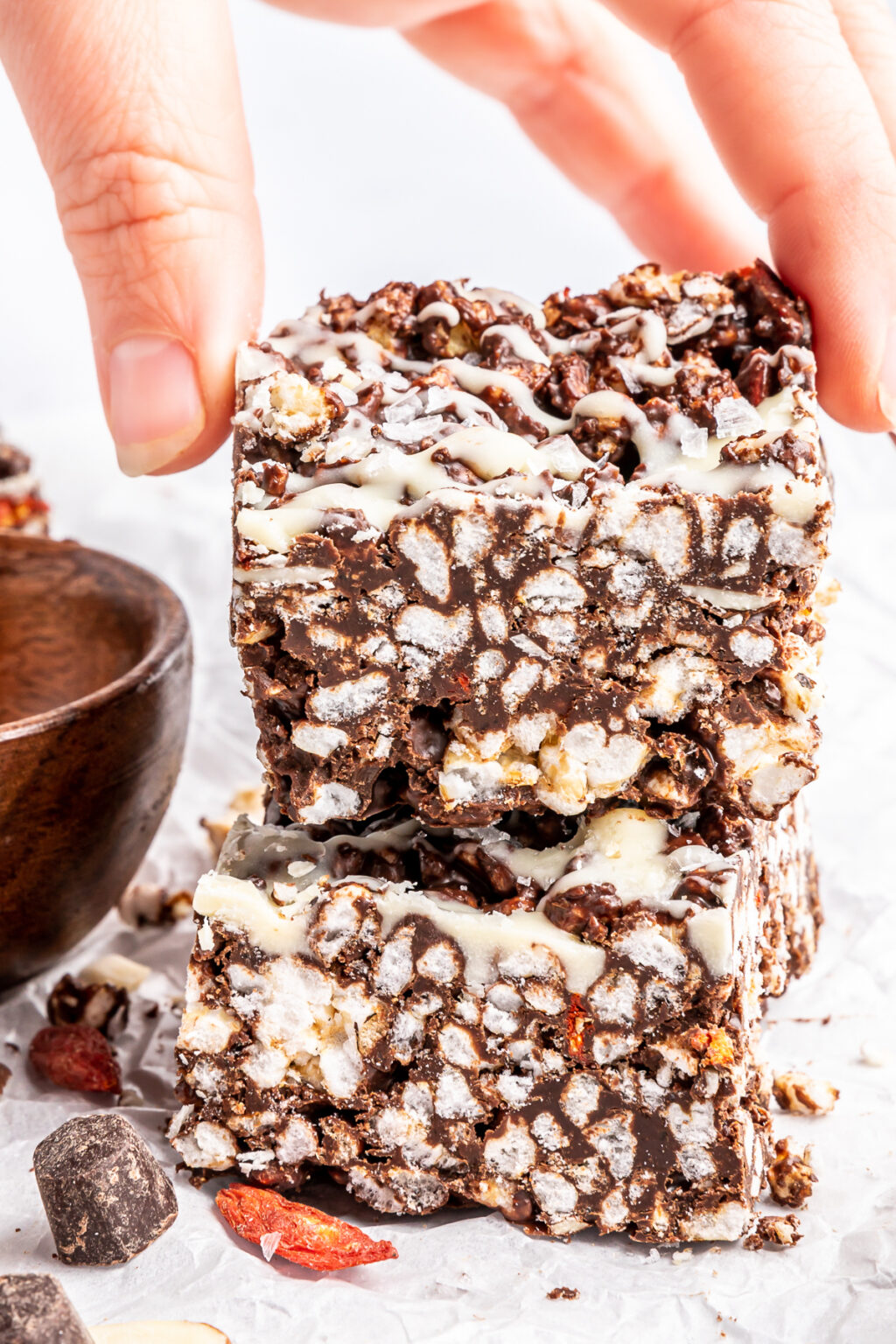 Crispy Chocolate Rice Cake Bars - Eating Bird Food