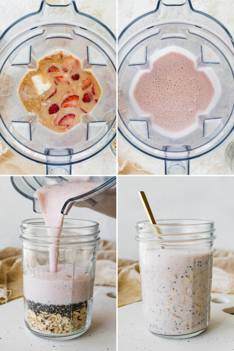 Strawberry Cheesecake Overnight Oats - Eating Bird Food