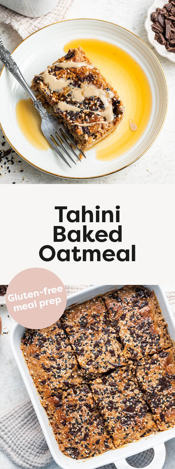 Tahini Baked Oatmeal - Eating Bird Food
