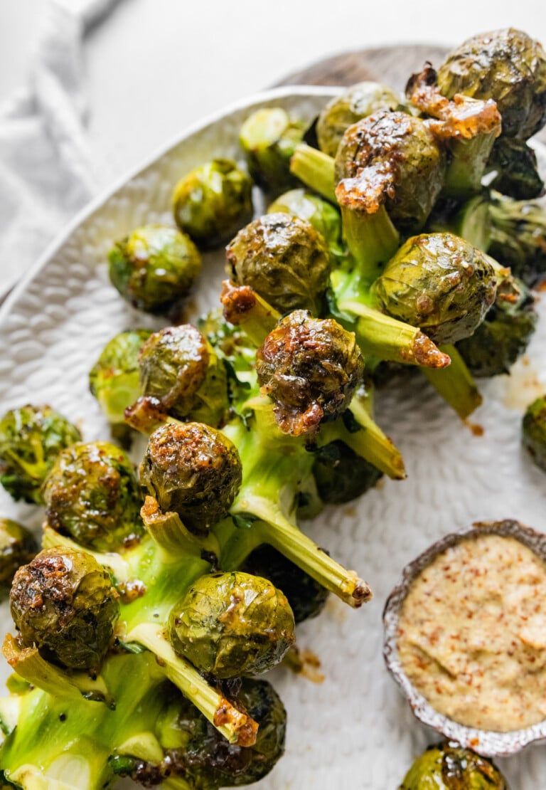 Roasted Brussels Sprouts on the Stalk - Eating Bird Food