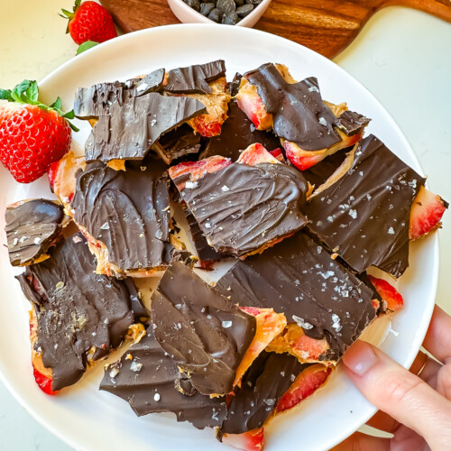 Chocolate Peanut Butter Strawberry Bark - Eating Bird Food
