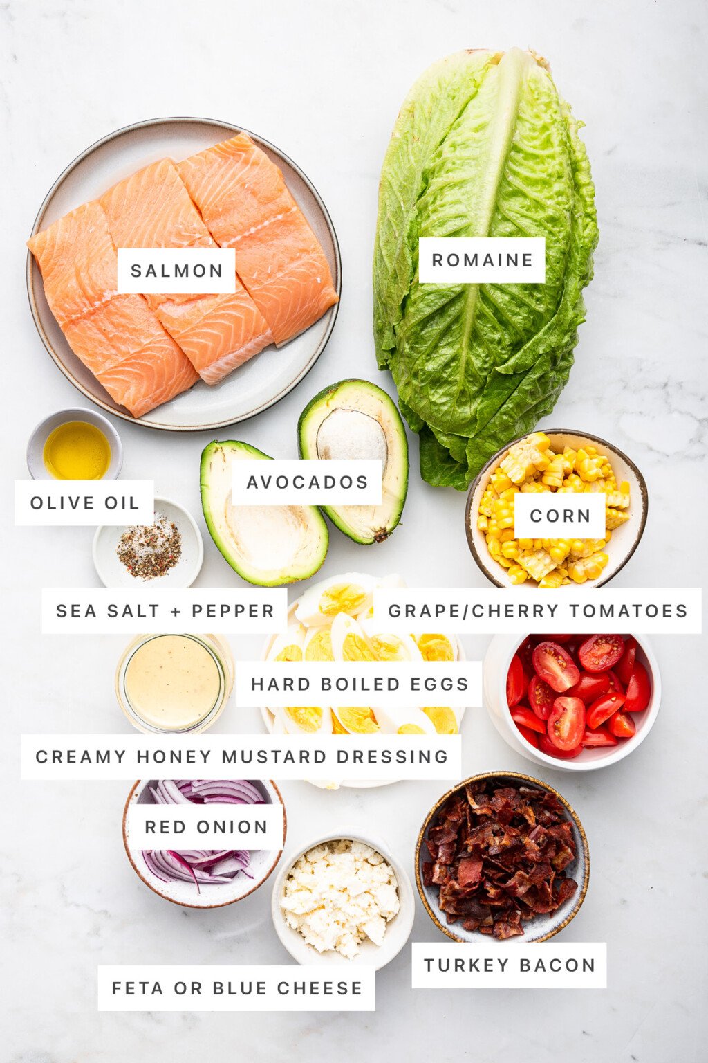 Salmon Cobb Salad Eating Bird Food