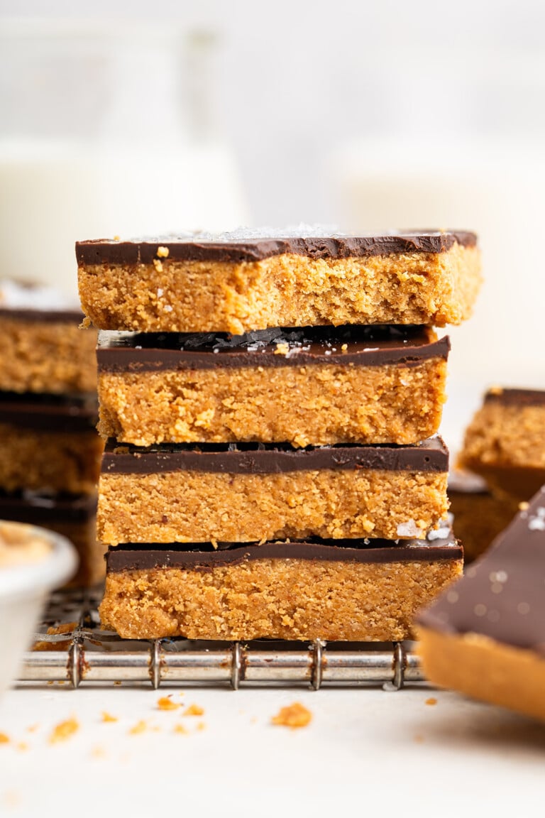 No Bake Peanut Butter Bars (5 Ingredients) - Eating Bird Food