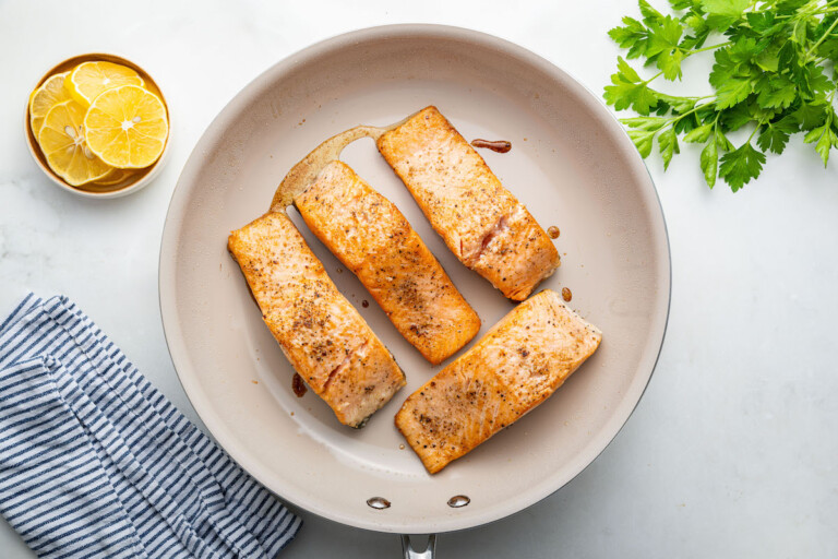 Garlic Butter Pan Seared Salmon (15-minute recipe) - Eating Bird Food