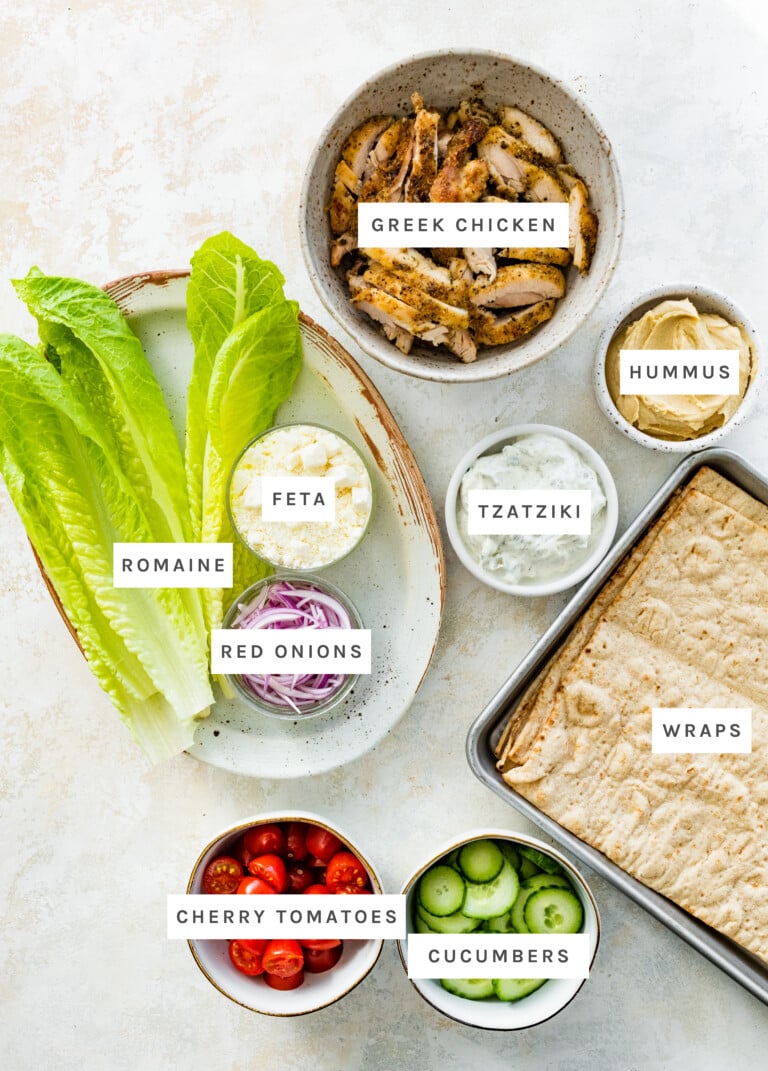 Healthy Greek Chicken Wrap with Hummus and Tzatziki - Eating Bird Food