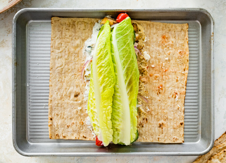 Healthy Greek Chicken Wrap with Hummus and Tzatziki - Eating Bird Food