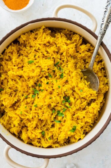 Quick and Easy Soft and Fluffy Turmeric Rice - Eating Bird Food