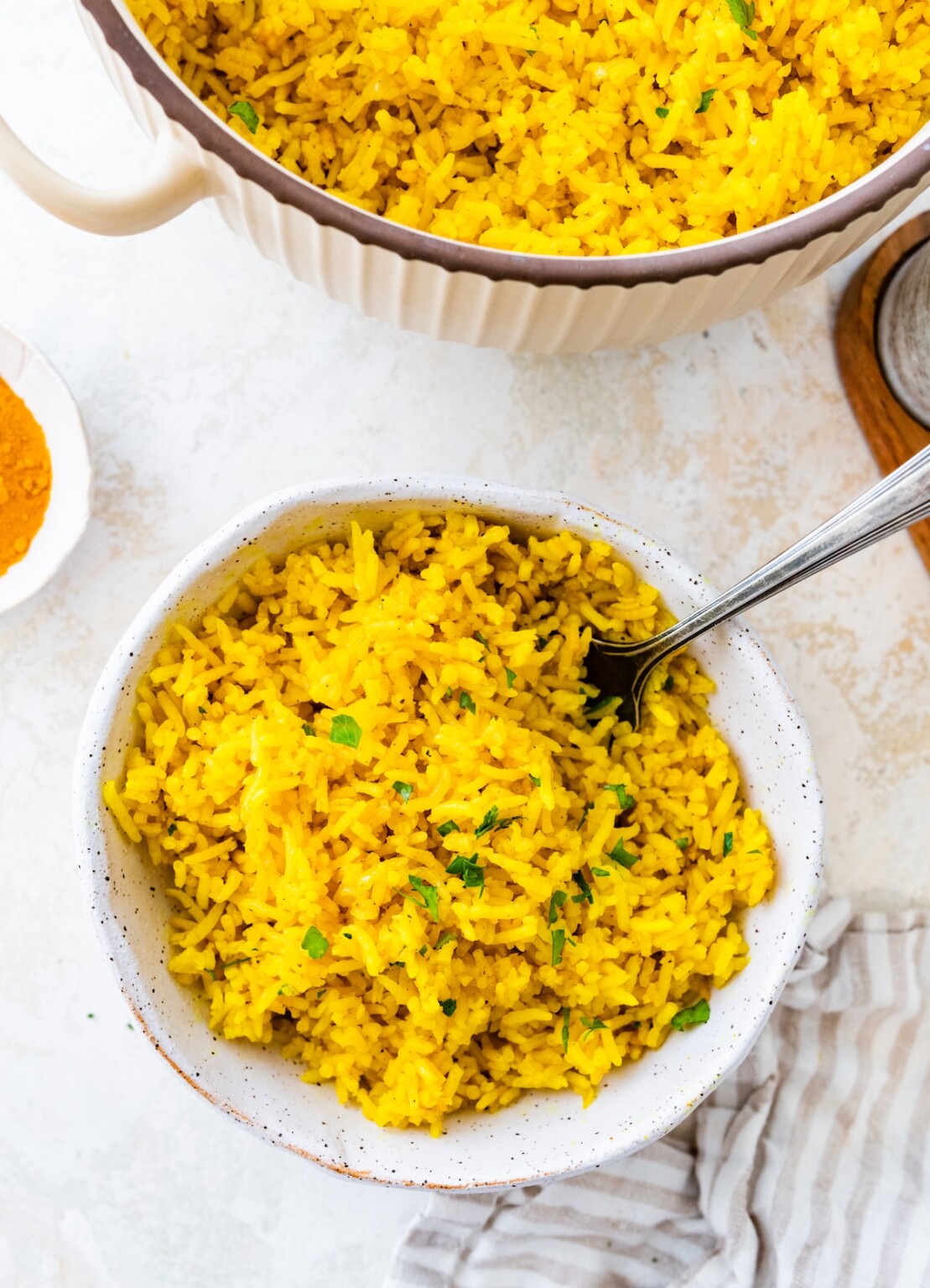 Quick and Easy Soft and Fluffy Turmeric Rice - Eating Bird Food