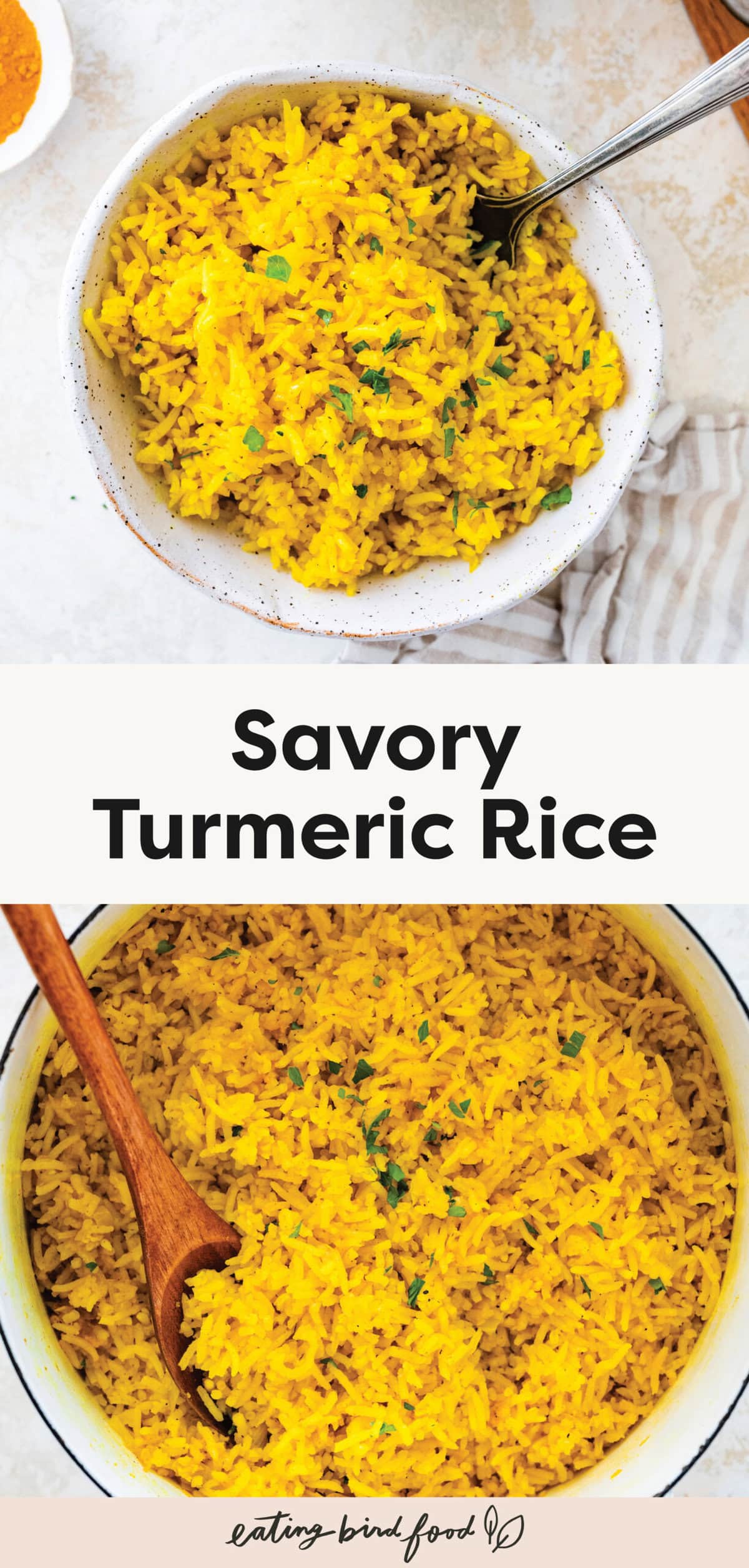 Quick and Easy Soft and Fluffy Turmeric Rice - Eating Bird Food