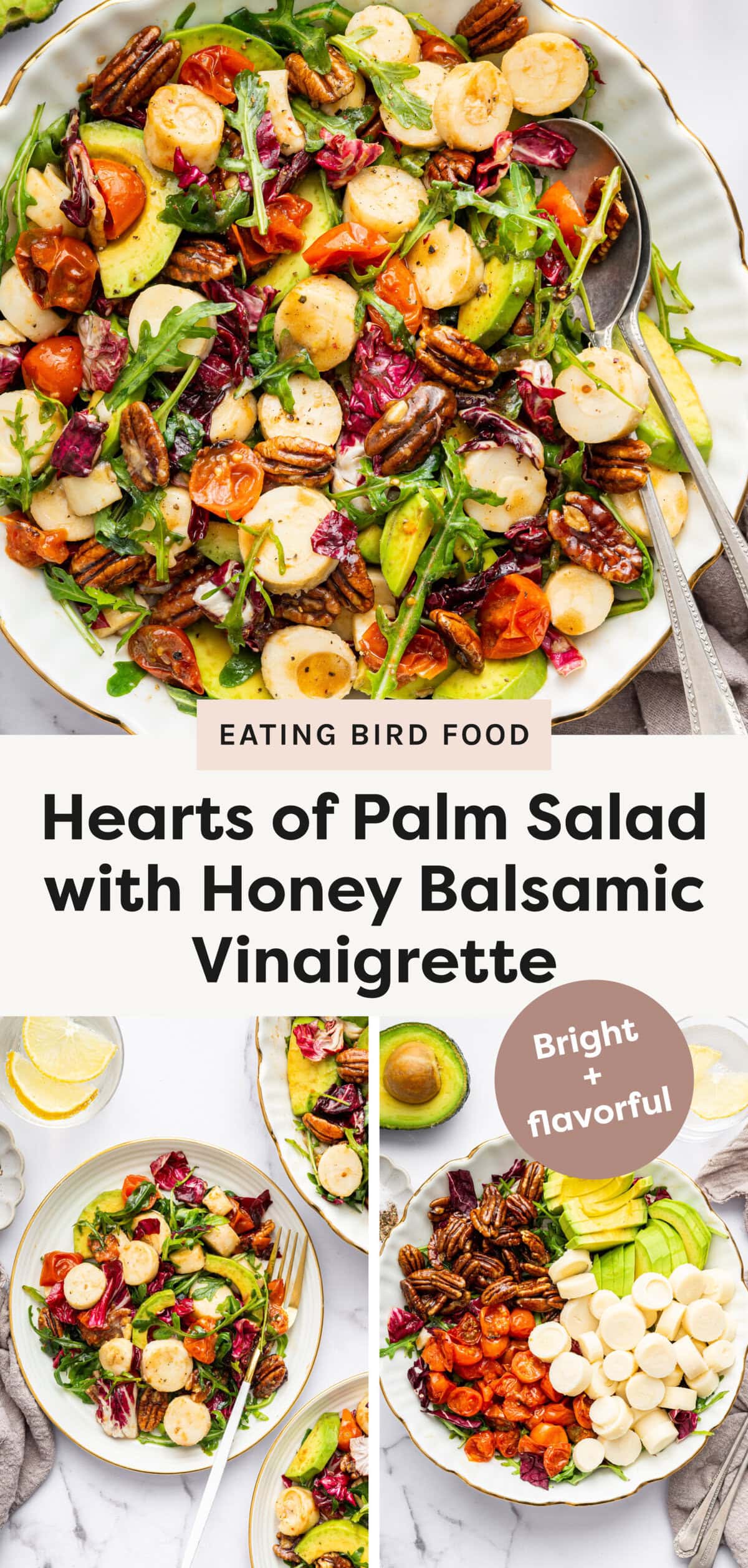 Hearts of Palm Salad with Honey Balsamic Vinaigrette - Eating Bird Food