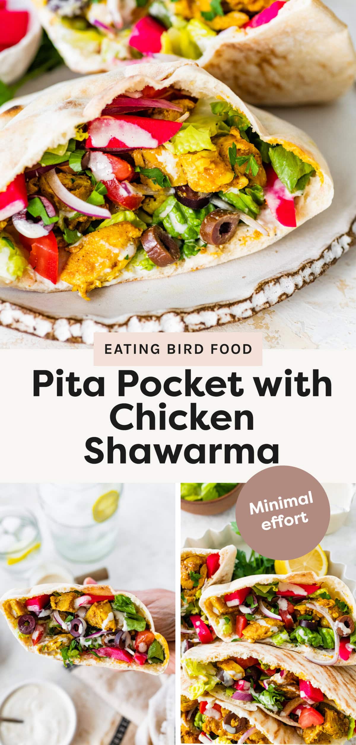 Easy Pita Pocket with Chicken Shawarma - Eating Bird Food