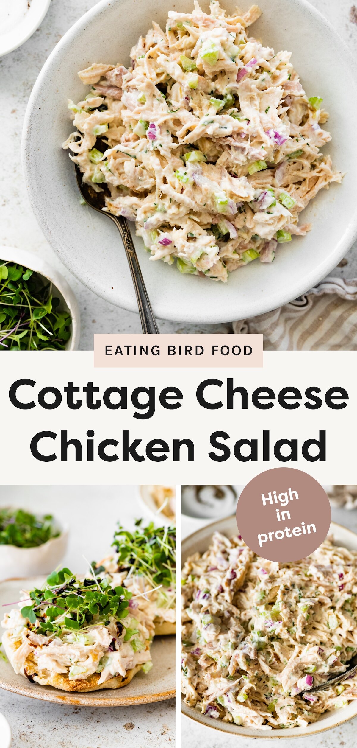 Creamy Cottage Cheese Chicken Salad - Eating Bird Food