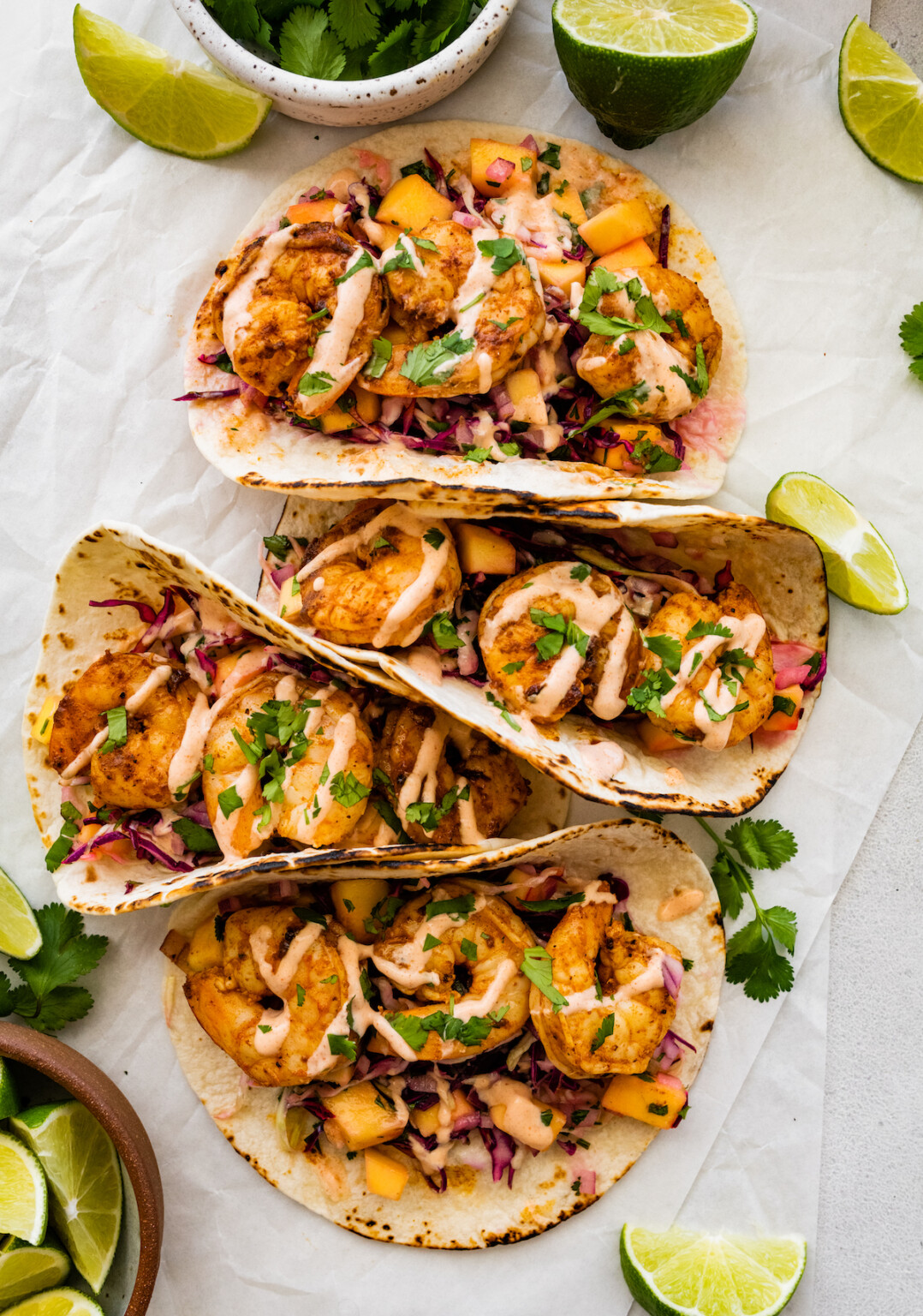 Shrimp Tacos with Mango Cabbage Slaw - Eating Bird Food