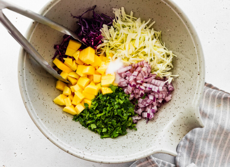 Shrimp Tacos with Mango Cabbage Slaw - Eating Bird Food