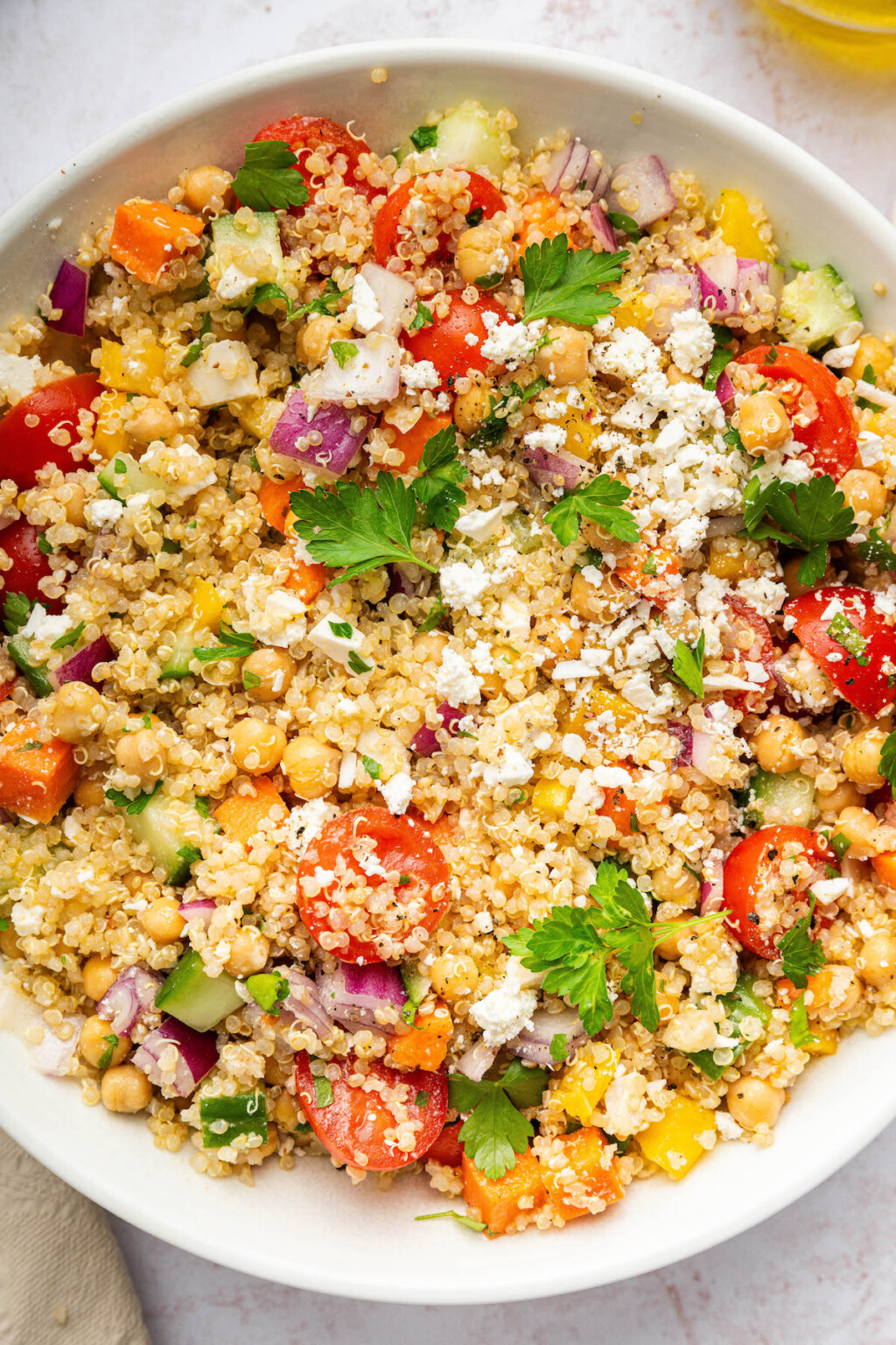 Quick & Easy Quinoa Chickpea Salad - Eating Bird Food