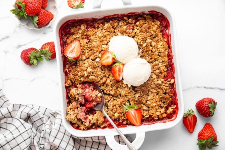 Healthy Strawberry Crisp (Low Sugar + High Protein) - Eating Bird Food