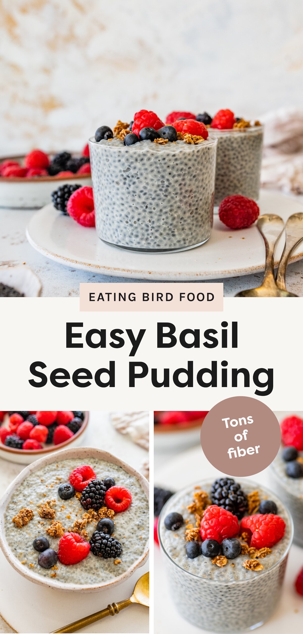 3-Ingredient Basil Seed Pudding (High-Fiber) - Eating Bird Food