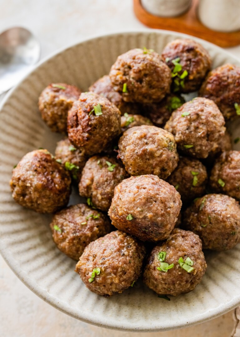 Easy Italian Baked Meatballs - Eating Bird Food