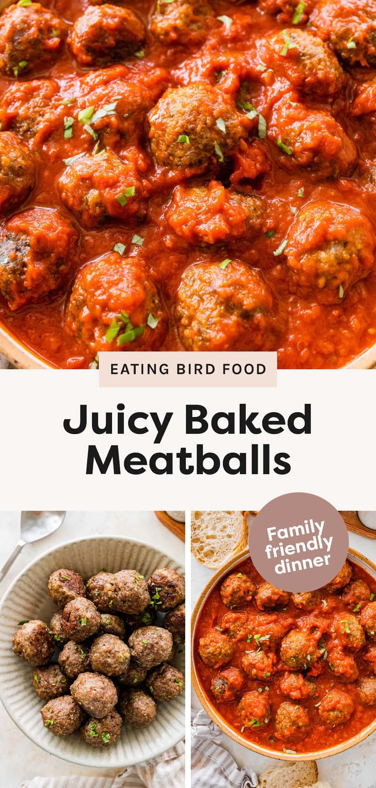 Easy Italian Baked Meatballs - Eating Bird Food