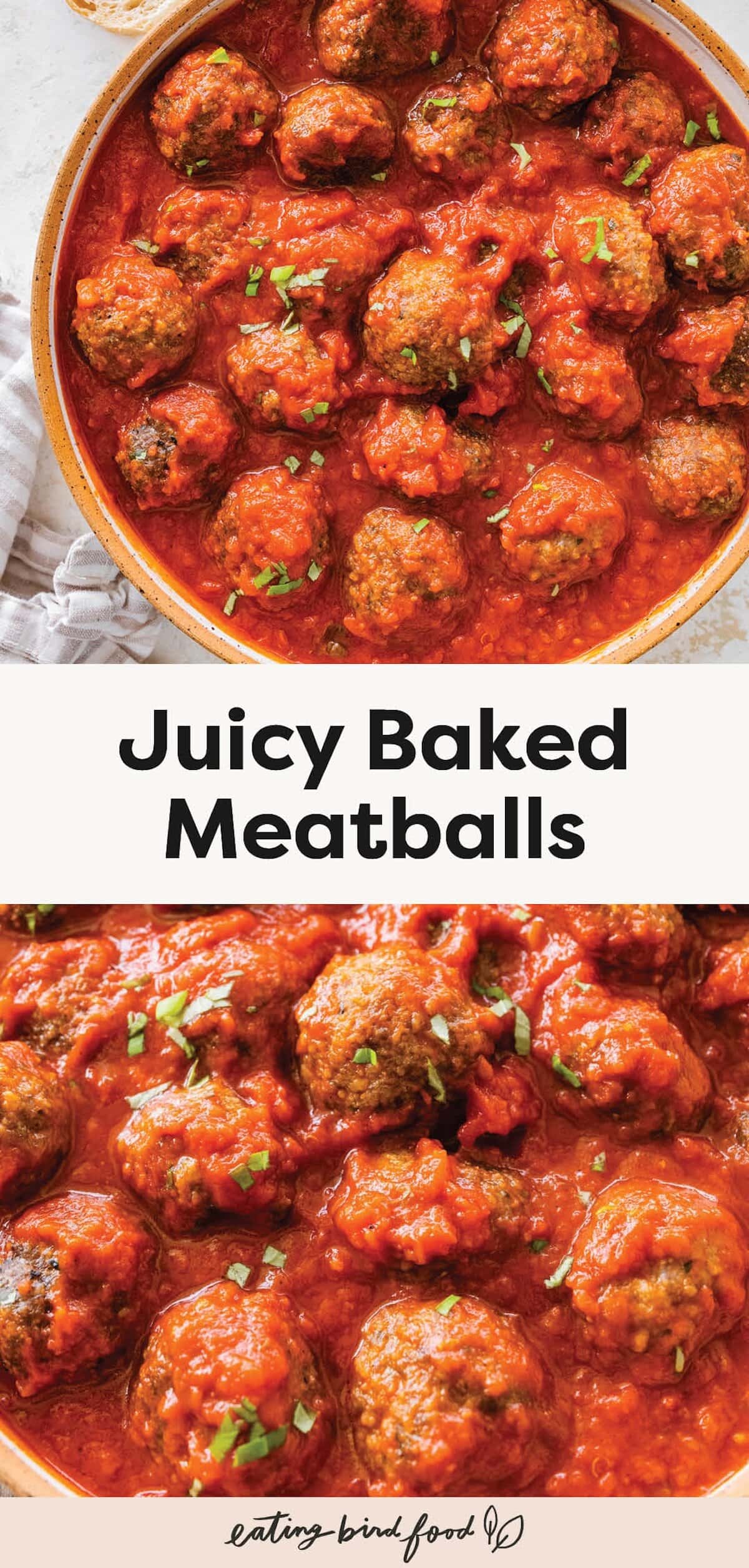 Easy Italian Baked Meatballs - Eating Bird Food