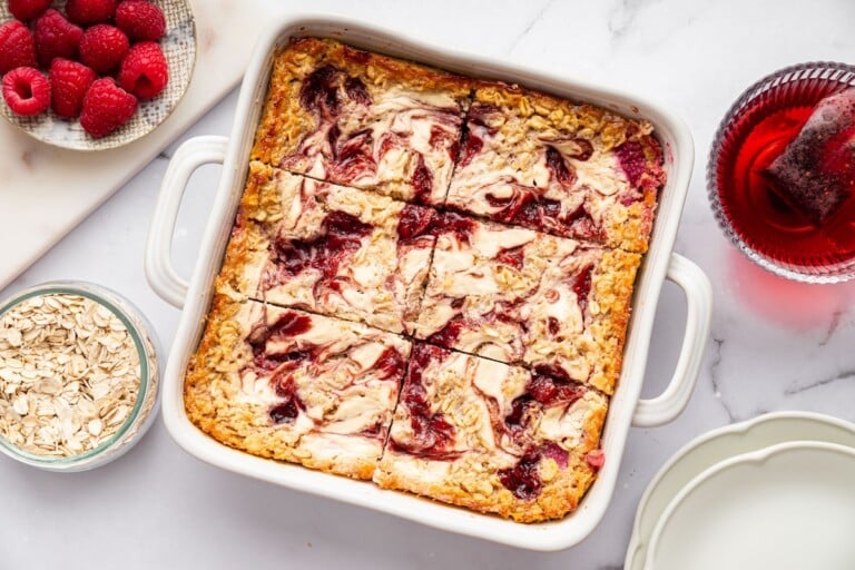 Raspberry Cottage Cheese Baked Oatmeal - Eating Bird Food