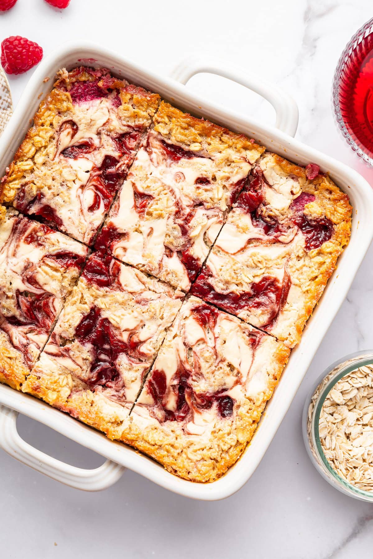 Raspberry Cottage Cheese Baked Oatmeal - Eating Bird Food