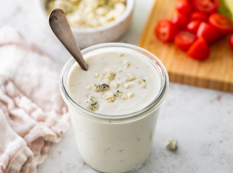 Greek Yogurt Blue Cheese Dressing (Healthy & Creamy) - Eating Bird Food