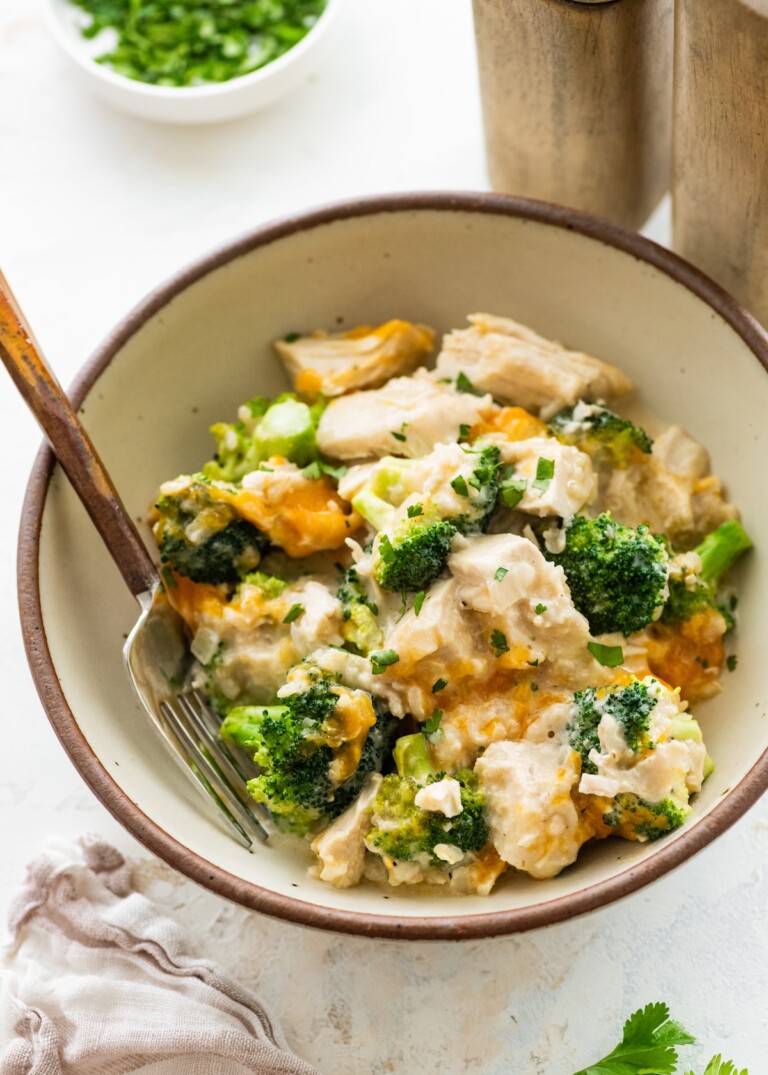 Slow Cooker Chicken and Rice with Broccoli and Cheddar - Eating Bird Food