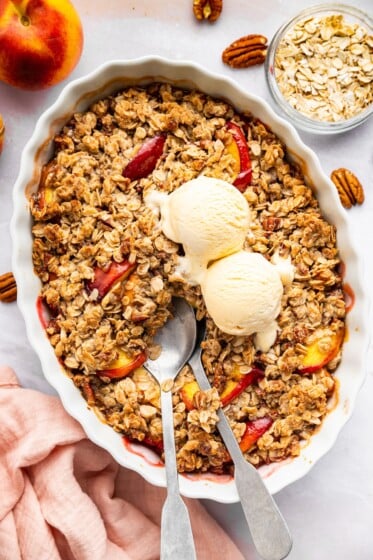 Healthy Peach Crisp Recipe - Eating Bird Food