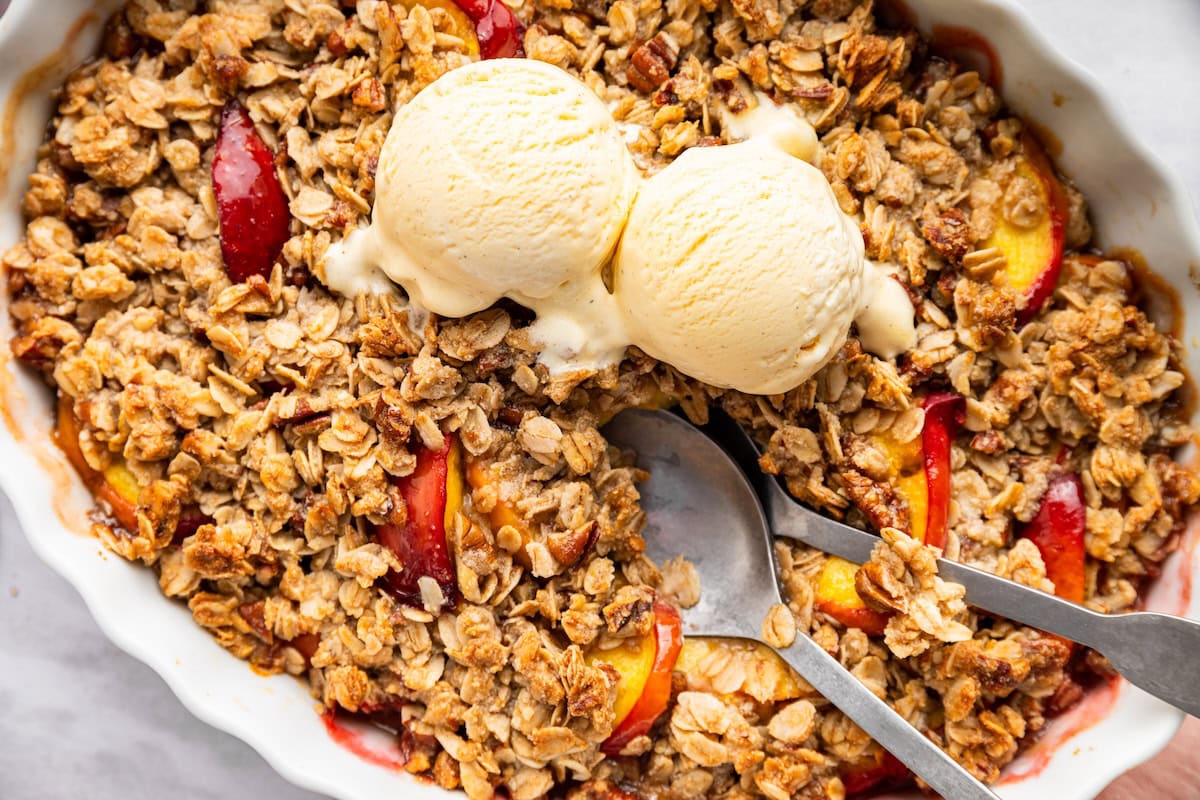 Healthy Peach Crisp Recipe - Eating Bird Food