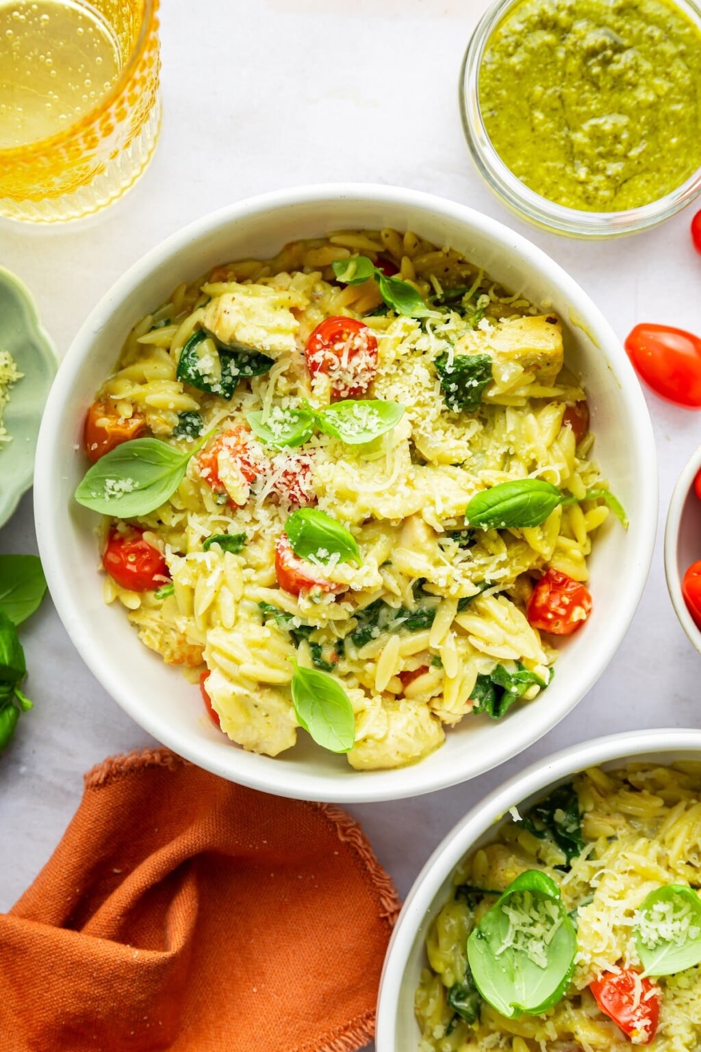 One Pan Pesto Chicken and Orzo Recipe - Eating Bird Food